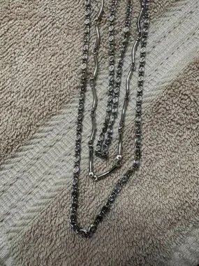 Jewelry | Silver Three Strand Chain Necklace | Poshmark
